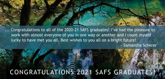 Spring 2021 Graduation | School of Aquatic and Fishery Sciences